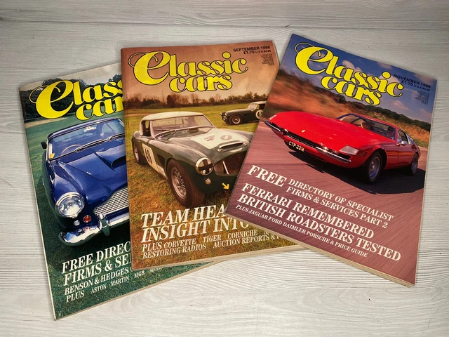 CLASSIC CARS MAGAZINE 1988 Vintage car mags Motor Sport Memorabilia £6. ...