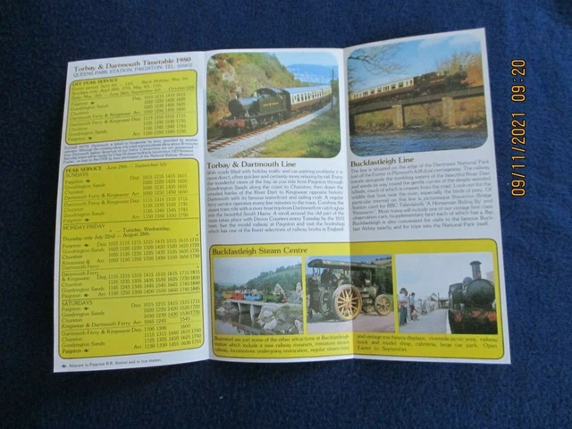 DART VALLEY RAILWAY Leaflet Steam Trains 1980 Timetables Torbay ...