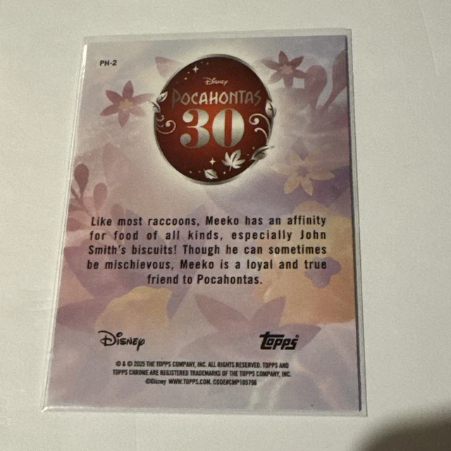 TOPPS CHROME DISNEY 2025 #PH-2 Meeko Pocahontas 30th Anniversary £2.21 ...