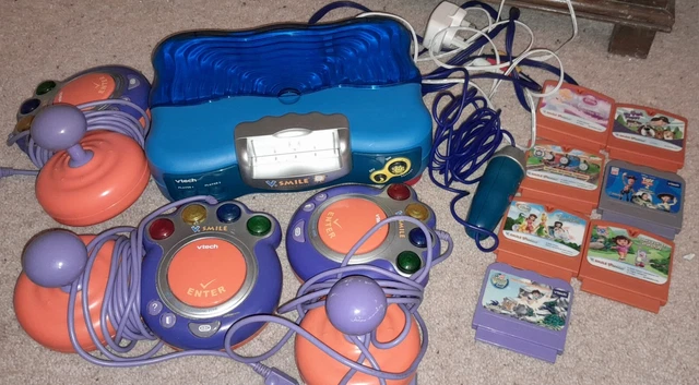 VTECH V SMILE KIDS TV LEARNING SYSTEM CONSOLE, 3 JOYSTICK controllers ...