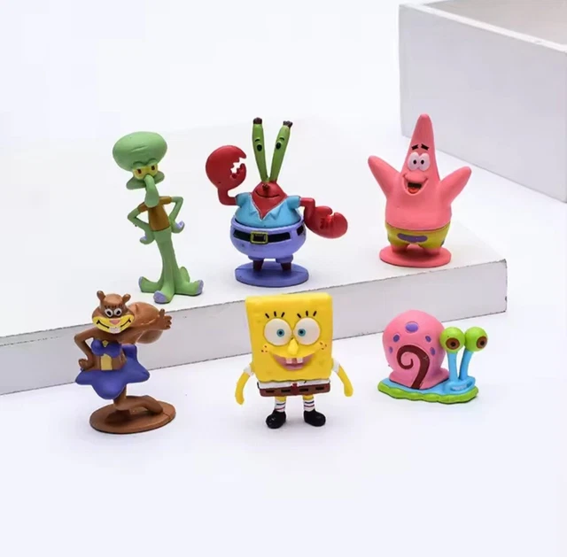 6PCS SPONGEBOB SQUAREPANT Patrick Star Statue Figure Toy Model Kids ...