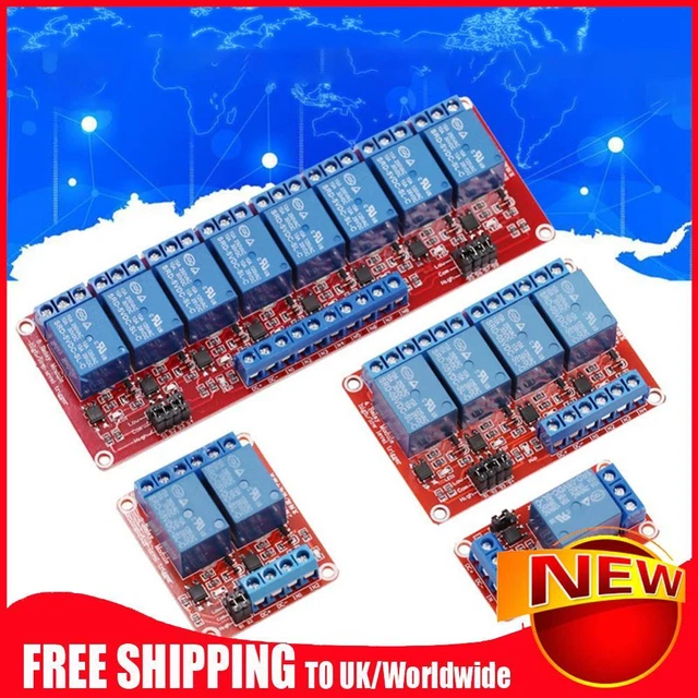 SCHEDA INDICATORE SCHERMO scheda modulo relè 1/2/4/8 canali 5 V 12 V 24 ...