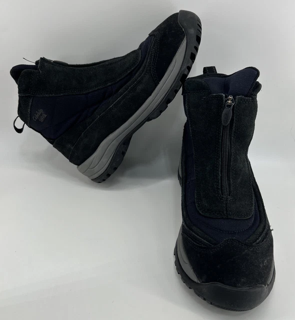 CABELA’S DRY PLUS Black And Blue Leather Boots 84-1107 Thinsulate Size ...