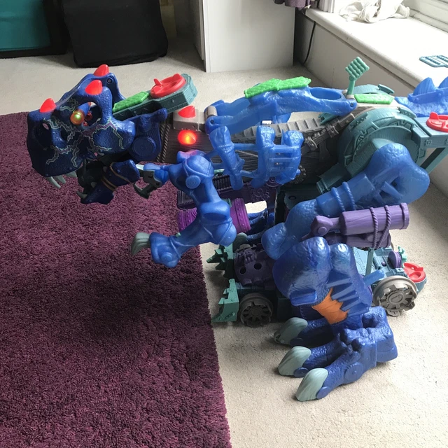 IMAGINEXT ULTRA ICE BLUE T-rex dinosaur Playset - Walking & Lights ...