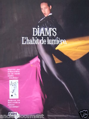 PUBLICITÉ DE PRESSE 1988 Collant Dim Diam's L'habit De Lumière ...