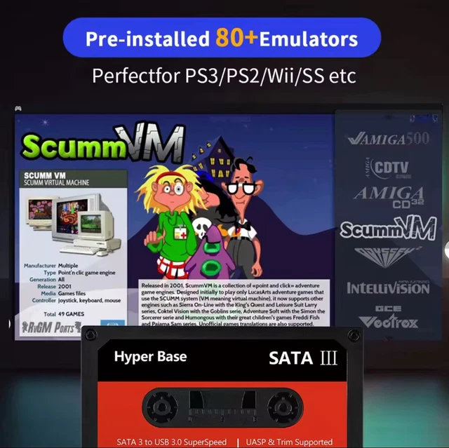 BATOCERA 35 500GB External HDD Retro Game Drive 48000+ Games PS2 PS3 ...