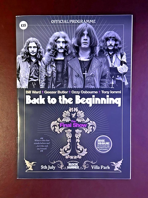 BACK TO THE Beginning Ozzy Osbourne - Official Programme - 5th July ...