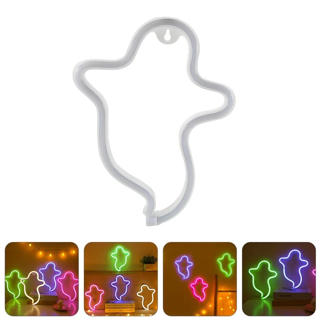 GHOST LAMP HALLOWEEN Decorations Indoor Neon Night Signs Bedside Light ...