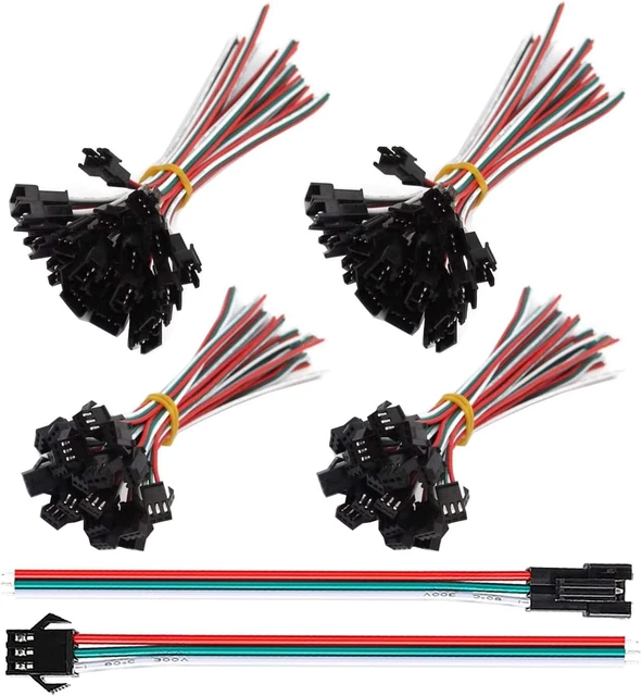 30 PAIRS JST SM 3PIN Stecker Männlich Zu Weiblich EL Draht Kabel ...