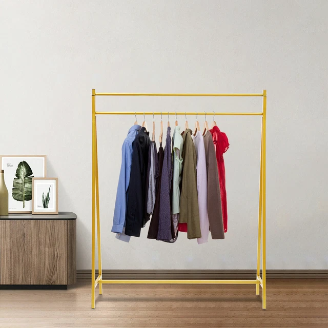 GOLD CLOTHES RACK Garment Rack Clothing Rack Metal Heavy Duty Floor ...