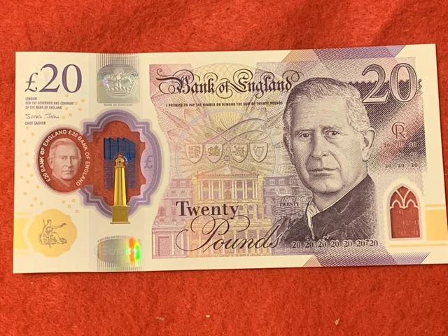 £20 POLYMER TWENTY Pound Notes Uncirculated EH39 KING CHARLES 111 £24. ...