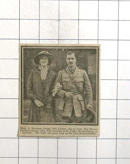 1915 WEDDING OF Major A Dawsonne Strong And Miss Eleanor Constance ...