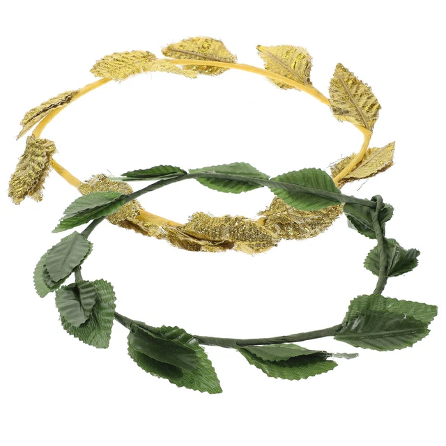 2PCS LEAF CROWN Headdress Roman Greek Simulation Leaf Vine Headband ...
