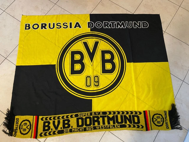 BVB BORUSSIA DORTMUND Fanset - Fahne und Schal aus den 90er/00er Jahren ...