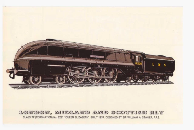 LONDON MIDLAND SCOTTISH Railway Queen Elizabeth Locomotive Train ...