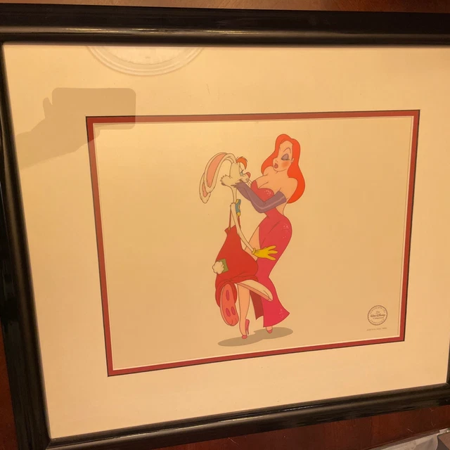 DISNEY ANIMATION SERIGRAPH CEL WHO FRAMED ROGER RABBIT & JESSICA framed ...