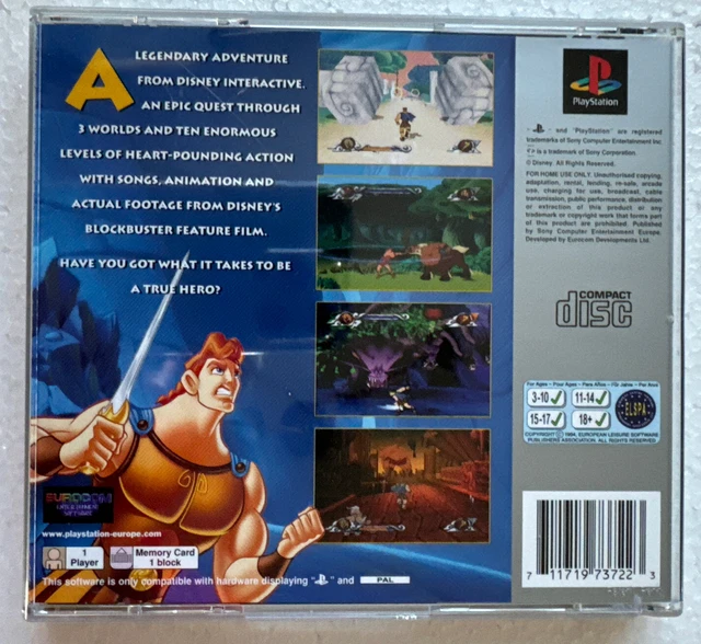 PLAYSTATION 1 WALT Disney Action Game Featuring Hercules £15.00 ...