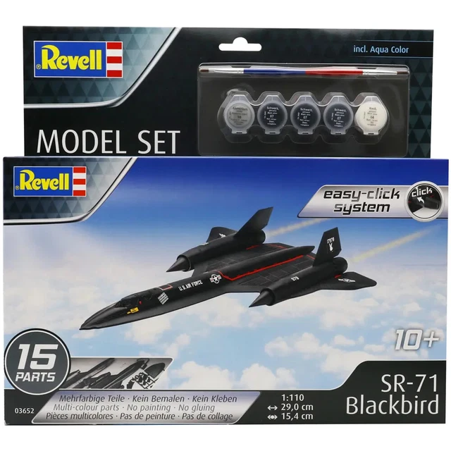 REVELL LOCKHEED MARTIN SR 71 Blackbird EasyClick Model Kit Set 63652 ...