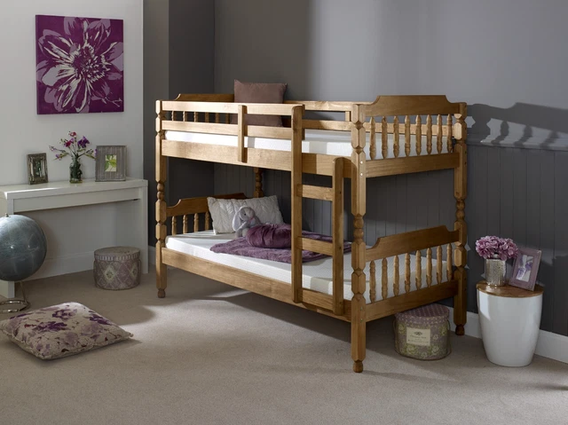 KIDS' COLONIAL BUNK Bed Frame - Waxed Pine, 3'0 Single, Splittable £299 ...