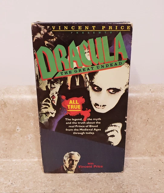 Dracula The Great Undead Vhs 1991 Vincent Price Vampire Burbank Testé