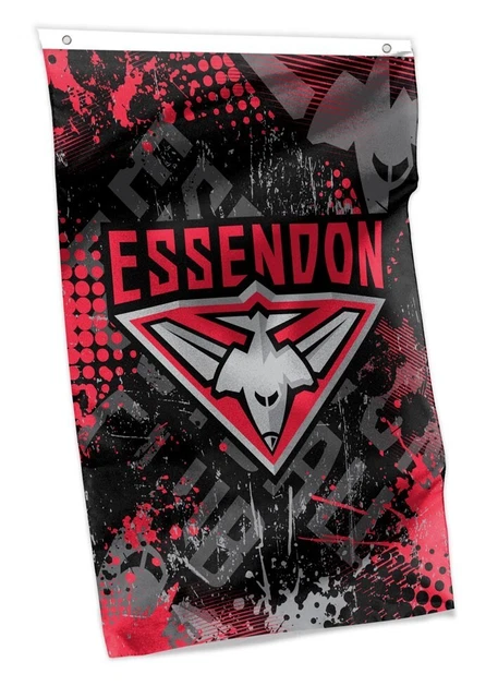 AFL WALL FLAG Cape - Essendon Bombers - 150cm x 90cm - Steel Eyelet For ...