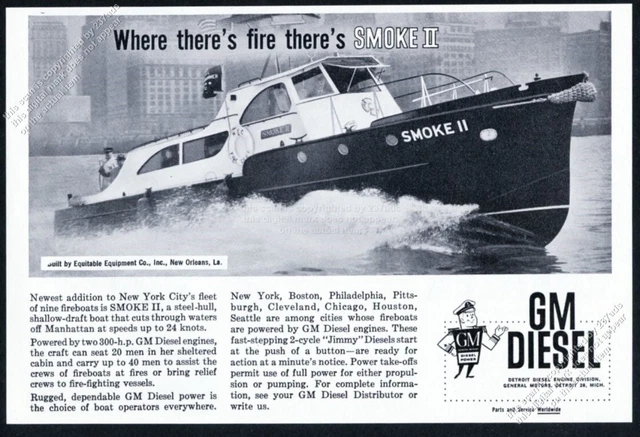 1959 FDNY SMOKE II New York City fire boat photo GM Diesel vintage ...