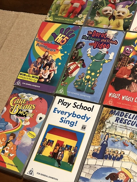 ABC VHS WIGGLES Hi5 Madeline Care Bears Teletubbies RETRO KIDS BULK LOT ...