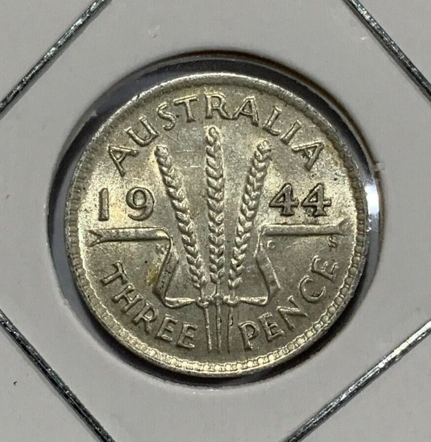 1944 AUSTRALIA 3 Pence - George VI 0.925 Silver Coin $4.99 - PicClick AU