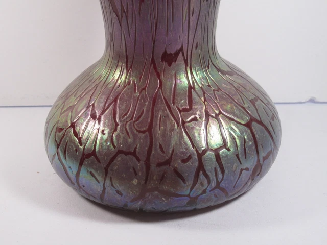 LOETZ RINDSKOPF RED Iridescent Crackle Finish Bohemian Art Nouveau ...