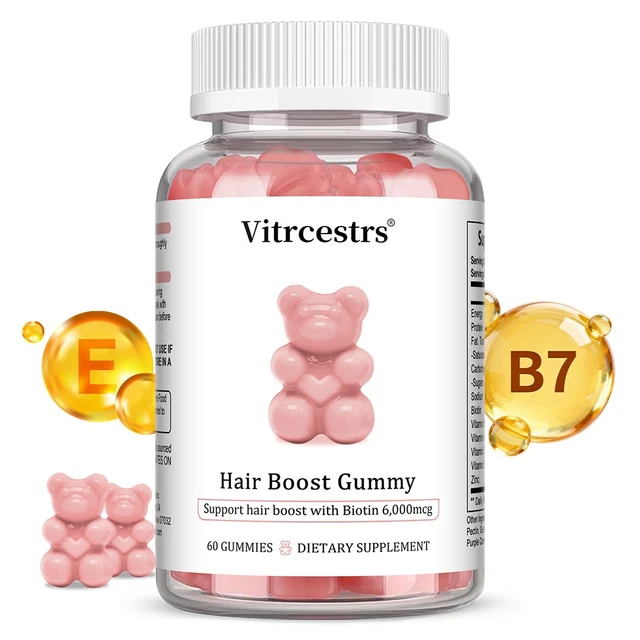 HAIR BOOST GUMMY Biotin Vitamin Zinc Boost Radiant Shine Nails Skin ...