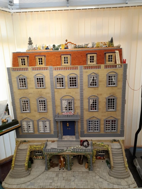 LARGE DOLLS HOUSE with basement and plinth used .collection only £465. ...