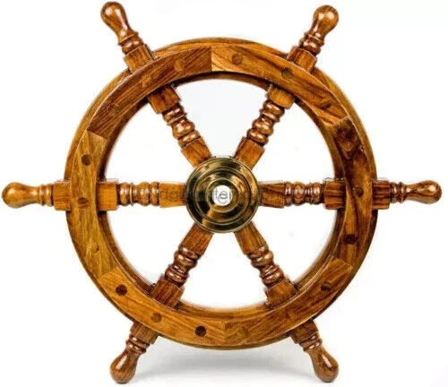 ROUE DE BATEAU nautique en bois de 12 pouces capitaine pirate décoration... EUR 45,80 - PicClick FR
