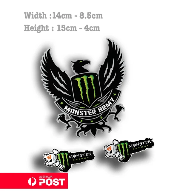 MONSTER ENERGY DRINK Army Block 43 Logo Vinyl Sticker $14.00 - PicClick AU
