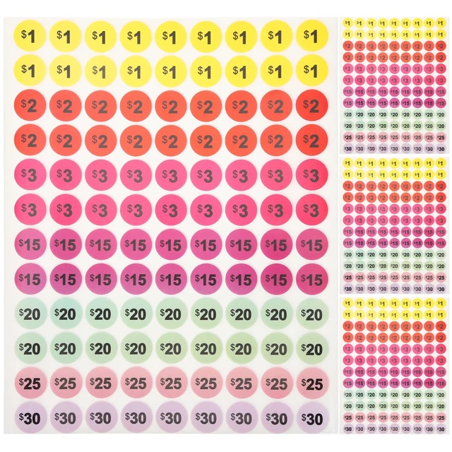 30 SHEETS LABEL Sticker Garage Sale Stickers Removable Market Price $23 ...
