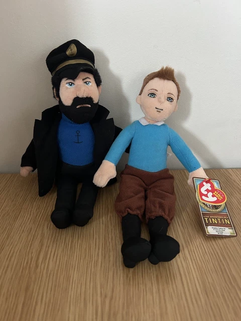TY ADVENTURES OF Tin Tin Soft Toys Tin Tin & Captain Haddock 2011 VGC £ ...
