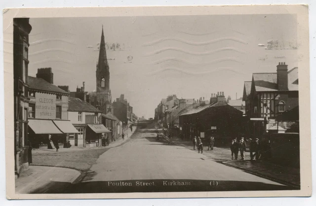 POULTON STREET KIRKHAM Lancashire Real Photo Vintage Postcard N16 £4.95 ...
