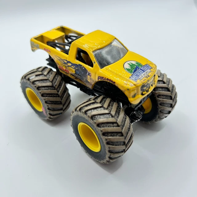 MONSTER JAM FULL Boar Yellow Monster Truck 1:64 Mud Dirt Yellow Rims ...