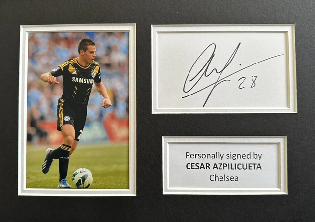CESAR AZPILICUETA HAND Signed Chelsea A4 White Card Display £29.99 ...