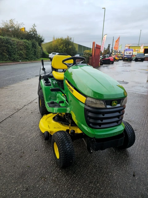 JOHN DEERE RIDE on Mower X300R - Rear Collection. Tractor mower. Sit on ...