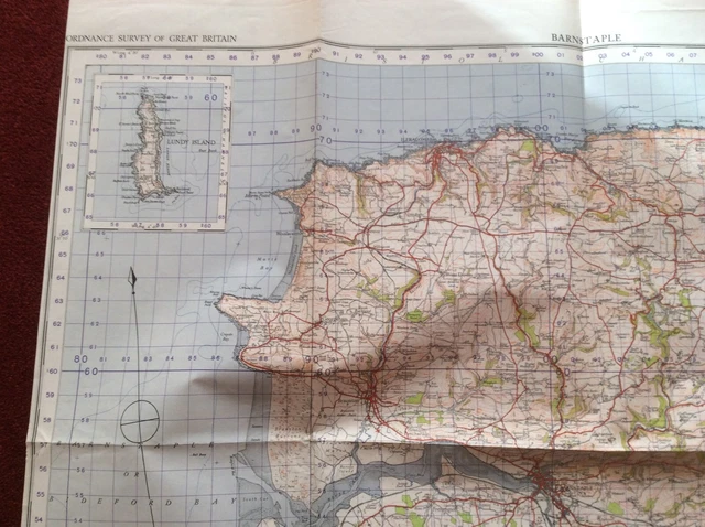 WW2 BRITISH ARMY Official Map 1940 - Barnstaple, Devon, War Revision ...