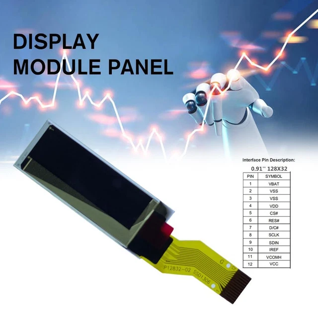 MODULO SCHEDA BREAKOUT display LCD OLED 128X32 SSD1306 12 pin 3,3 V ...