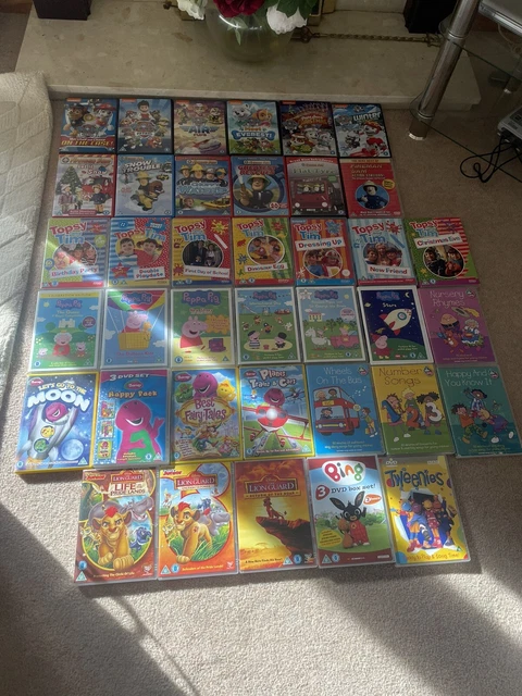 SET OF 38 Childrens Kids DVDS Paw Patrol Fireman Sam Barney Peppa Pig ...