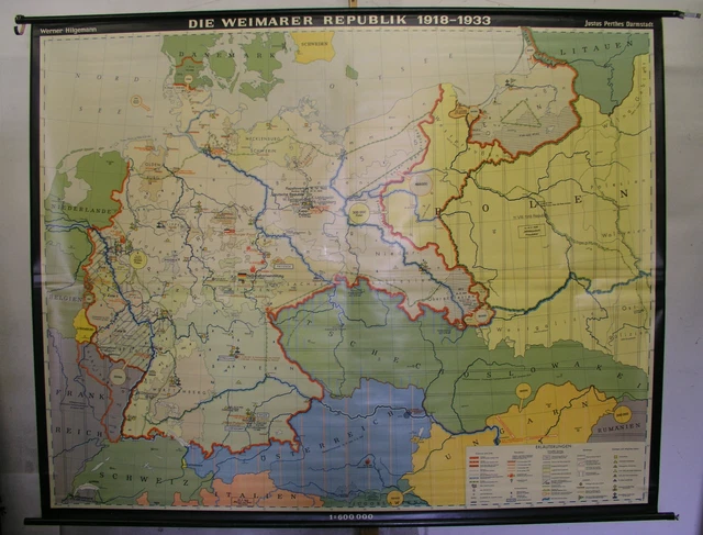 SCHOOL WALL MAP wall map school map Germany Weimar Republic 18-33 ...