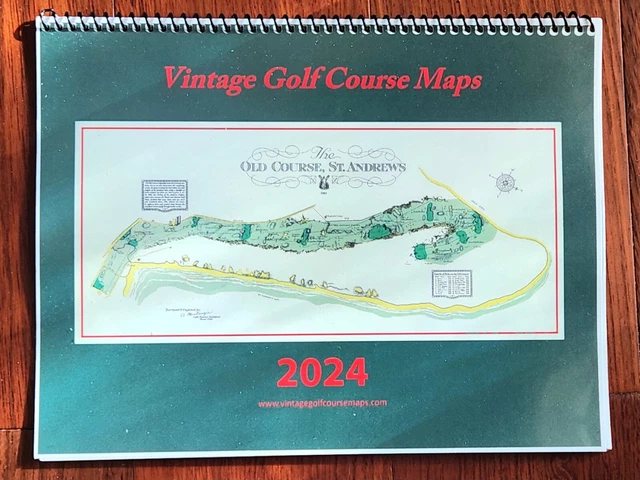 2024 VINTAGE GOLF Course Maps Calendar featuring classic courses £20.72 ...