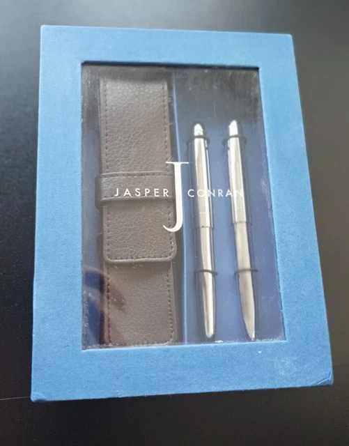 JASPER CONRAN PEN And Pencil Set With A Leather Case £20.00 - PicClick UK