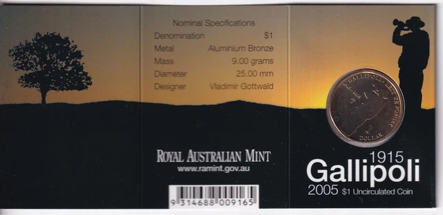 AUSTRALIAN: 2005 $1 Gallipoli G Mintmark Coin ,, EUR 6,11 - PicClick FR