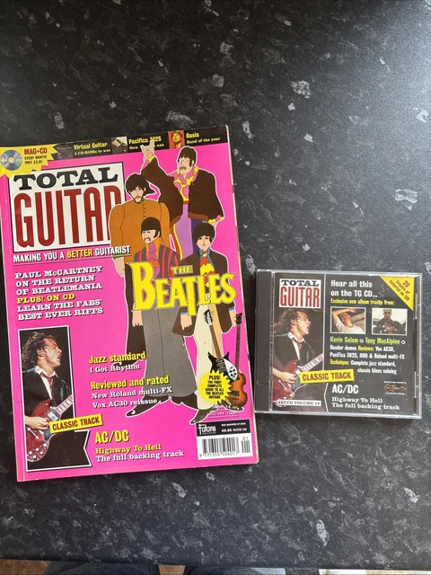 TOTAL GUITAR MAGAZINE Issue 14 January 1996 with CD The Beatles AC/DC £ ...