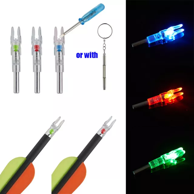 AUTOMATIC LED LIGHTED Nocks Shooting Archery Arrows 6.2mm Insert Arrow ...