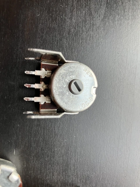 THREE (3) 47K Log Trim Potentiometer Pcb MountedVertical Range Carbon ...