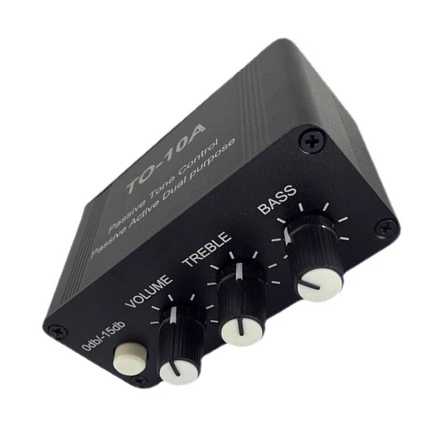MINI AUDIO ATTENUATOR 3.5mm/RCA Volume Controller Stereo Preamp w/Tone ...